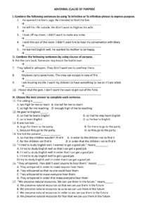 Understanding Adverb Clauses of Purpose - Examples and Answers